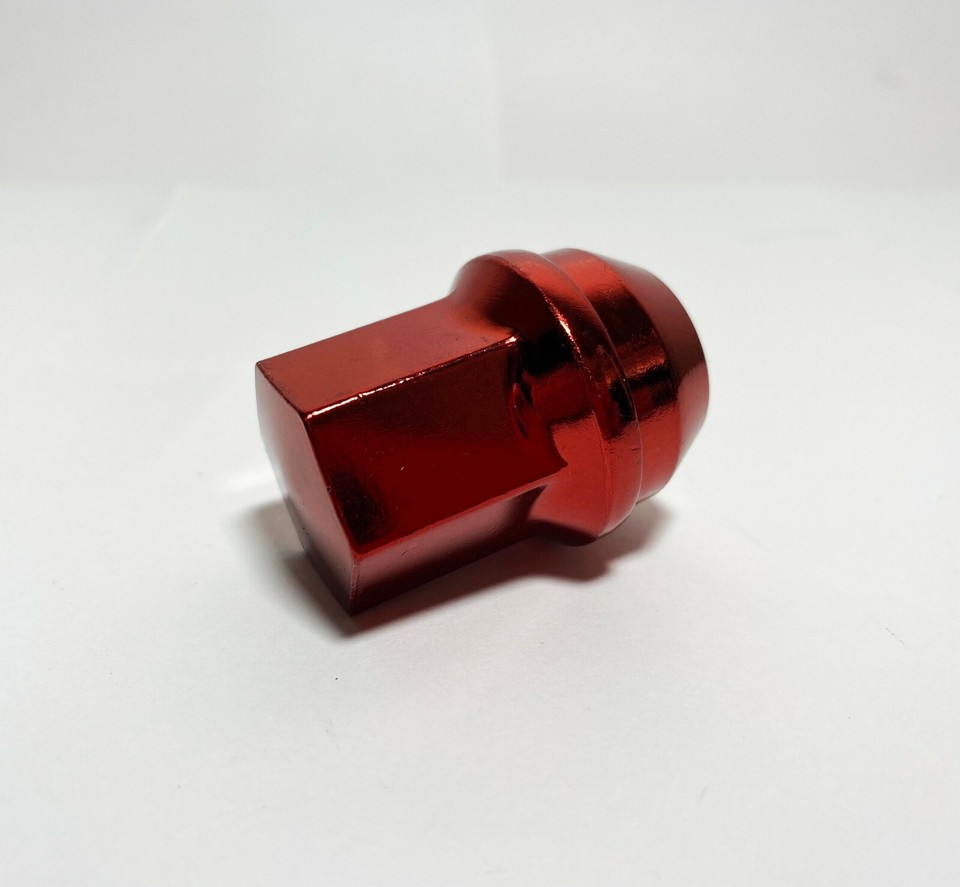 24PC FOR CHEVROLET 7/8HEX OEM FACTORY RED 14X1.5 WHEEL LUG NUTS CONICAL ...