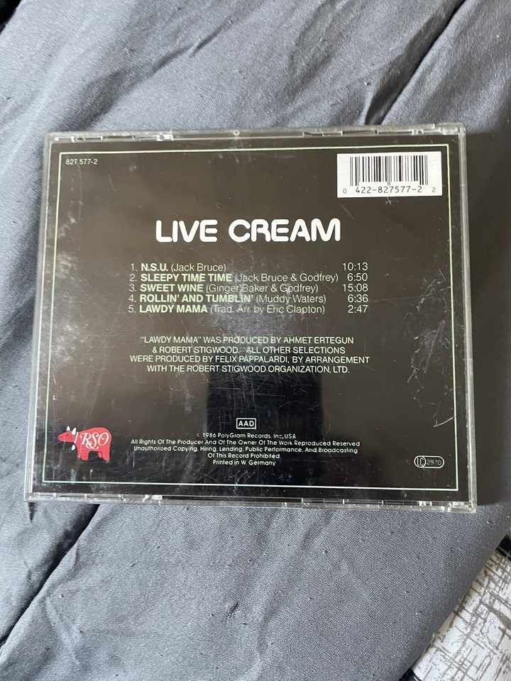 CD Live Cream Eric Clapton Made In West Germany RSO | eBay