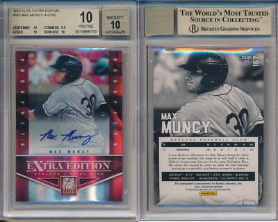 Max Muncy Dodgers 2012 Elite Extra Edition Auto 782 Rookie Card Rc BGS ...
