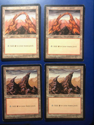 4x Mountain, Tempest & Urza's Saga Magic Cards Basic Lands LP, COMBINE ...