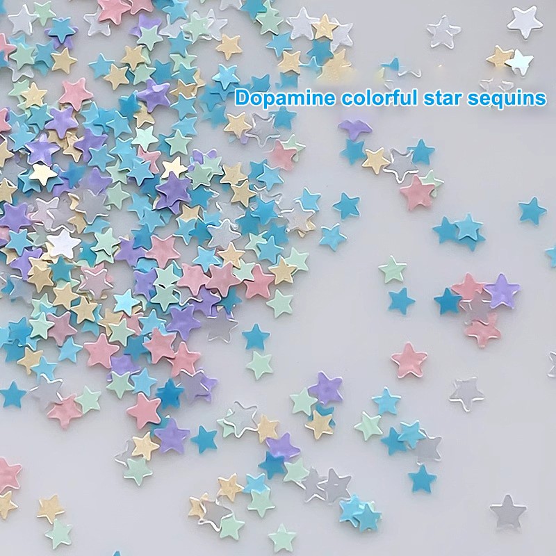 Cute Star Shape Macaron Color Nail Glitter For Nail Art Nail Charm ...