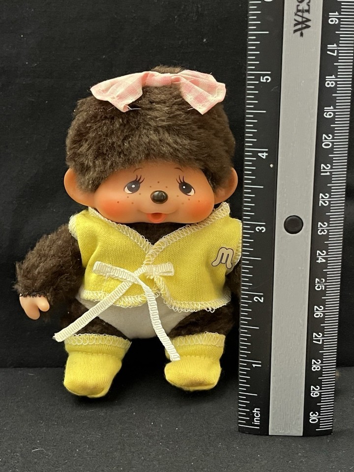 Vtg Original Monchichi Doll Figure Sekiguchi 1974 70s Monkey Plush 5" w ...