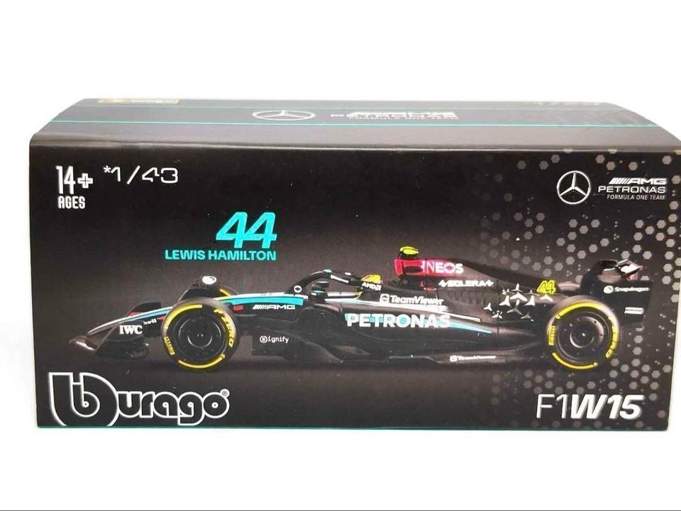 Bburago 1/43 Mercedes #44 AMG F1 W15 Hamilton | eBay