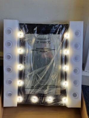 Glamour Mirrors Hollywood Mirror 12 LED Lights dimmer 240v Socket Black ...