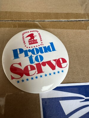 VTG United States Postal Service Proud To Serve Button US MAIL EAGLE | eBay