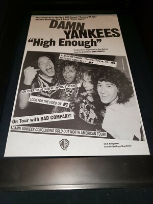 Damn Yankees High Enough Rare Original Radio Promo Poster Ad Framed! #2 ...