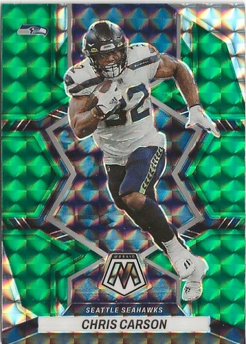 2022 Panini Mosaic Chris Carson Green Prizm SP #219 Seattle Seahawks | eBay