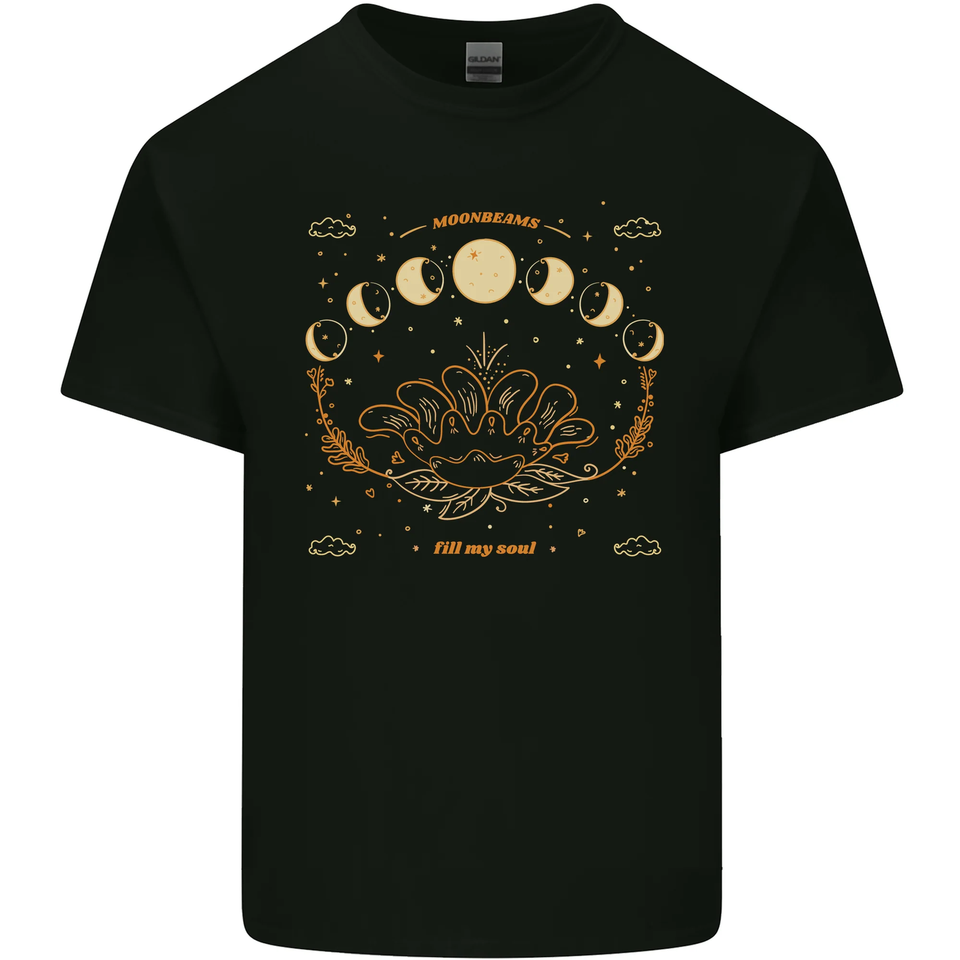 Moonbeams Moon Phases Celestial Pagan Mens Cotton T-Shirt Tee Top | eBay
