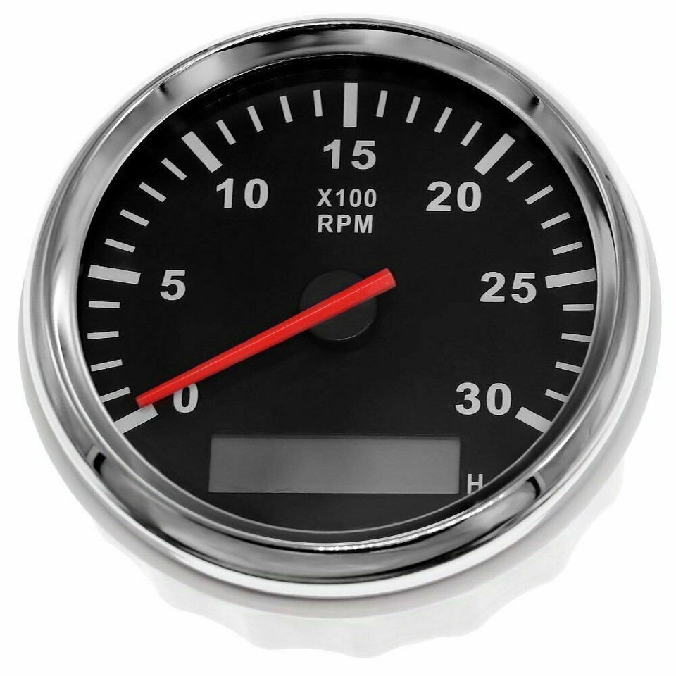 85mm Tachometer 3000 RPM Tacho Sensor with LCD Hourmeter For Car Boat ...