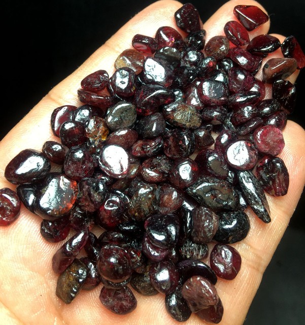 85g 140+PCS Natural RED Garnet Crystal gemstone rough stone Polished | eBay