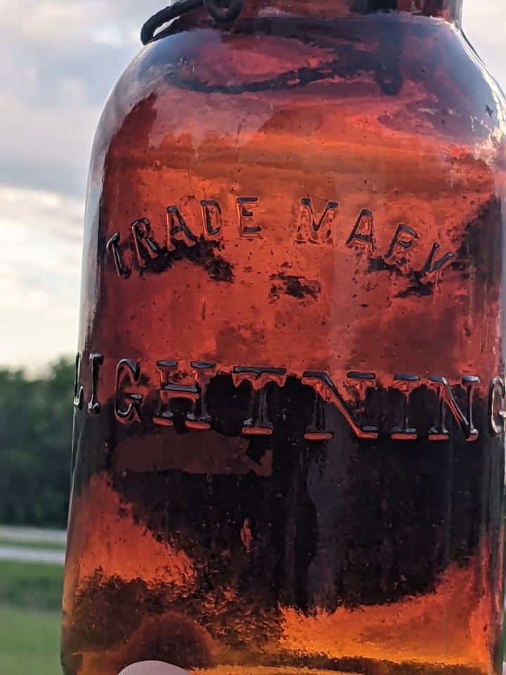 Amber lightning fruit jar Quart size | eBay