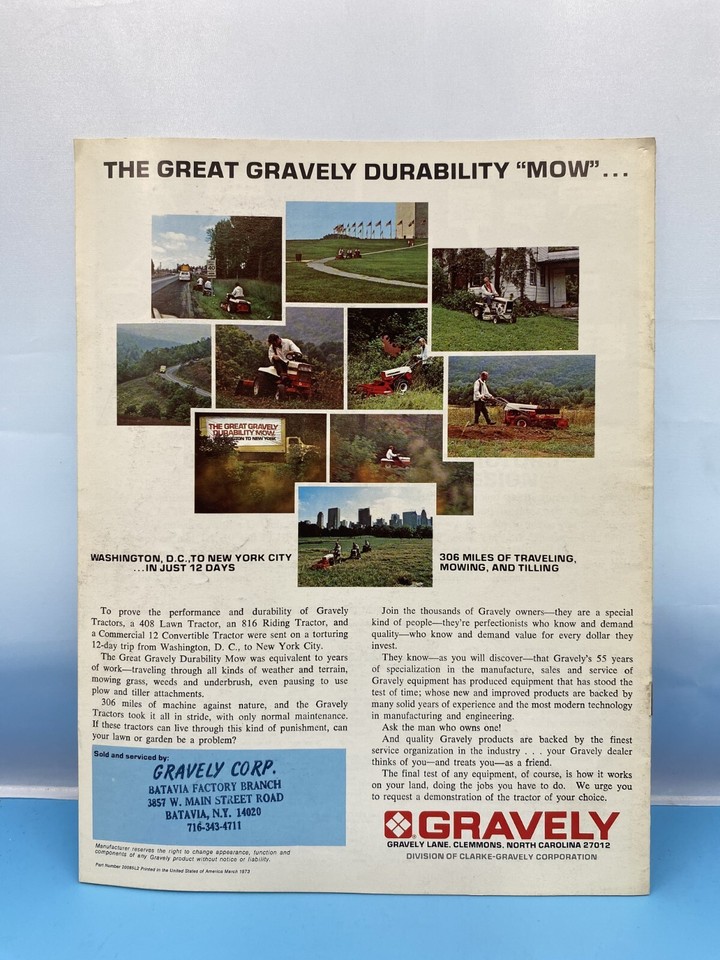GRAVELY-Convertible Tractors Brochure-March 1973 | eBay