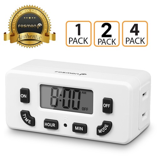 Digital Clock Timer Single Outlet Plug In Switch Electric 24 Hour ...
