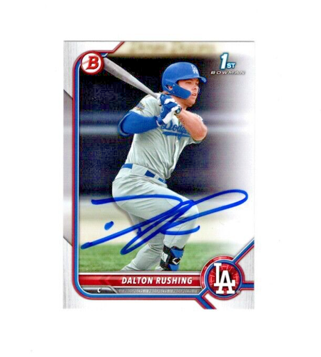 Dalton Rushing 2022 1st Bowman autograph signed card BD84 Los Angeles ...