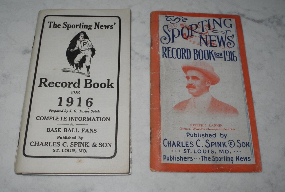 1916 SPORTING NEWS BASEBALL RECORD BOOK JOSEPH LANNIN RED SOX OWNER ...