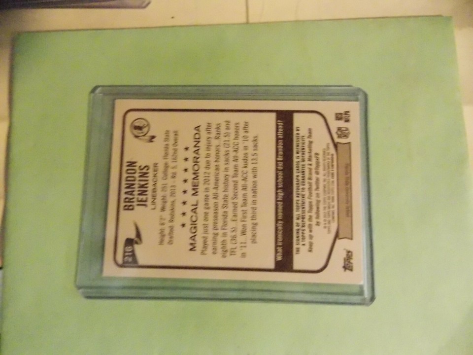 2013 Topps Magic Brandon Jenkins Autograph Auto Rookie Card RC #216 ...