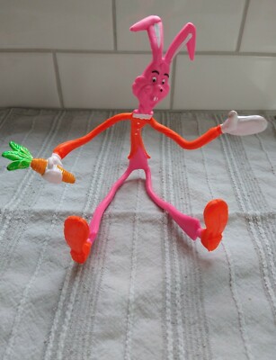 Easter Unlimited Bendy Flexible Bunny Twist Rabbit Toy classic vtg pink ...