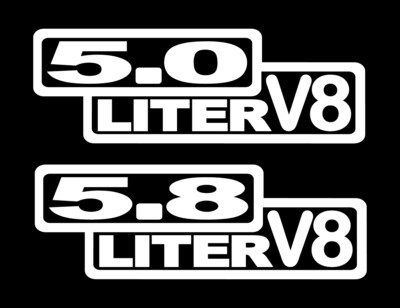 2 V8 5.0-5.8 LITER ENGINE DECALS 302-304-305-307-351 SBC SBF STICKERS ...