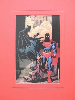 ED McGUINNESS rare SUPERMAN/BATMAN 1 matted art print SIGNED variant 11 ...