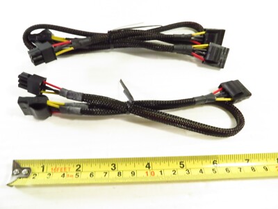 2 Pack Yestone 6 Pin PCI Male To 2x4 + 3x4 Pin Female Molex - 12 ...