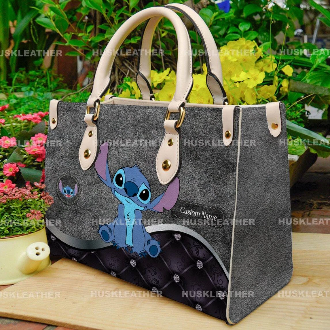 Personalized Stitch And Lilo Disney Cartoon Leather Bag Handbag, Stitch ...