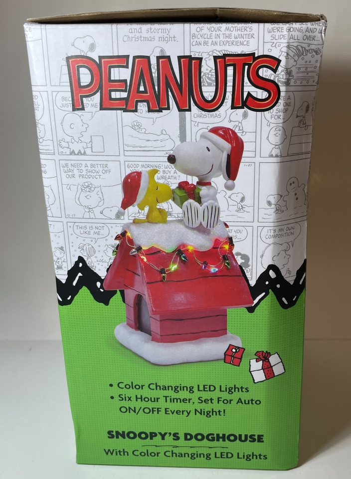 Peanuts Snoopy's Doghouse Color Changing LED Lights Christmas w/ Timer ...