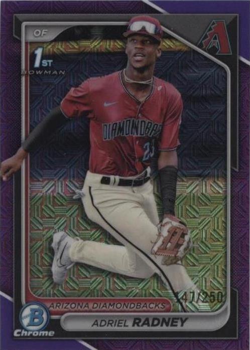 2024 Bowman Chrome - Prospects Adriel Radney #BCP-191 Purple Mojo ...