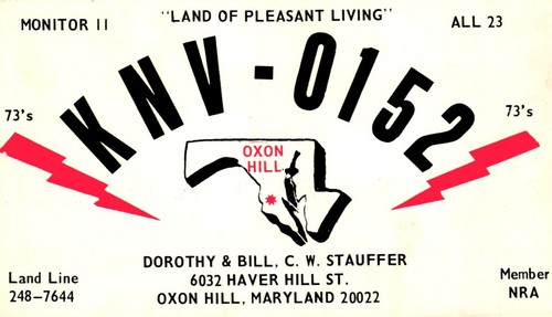 Oxon Hill Maryland KNV-0152 QSL Radio Card Postcard | eBay