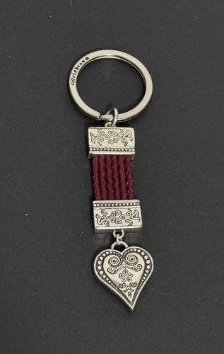 BRIGHTON Vintage Heart and Red/Pink Leather Key Ring RARE HTF | eBay