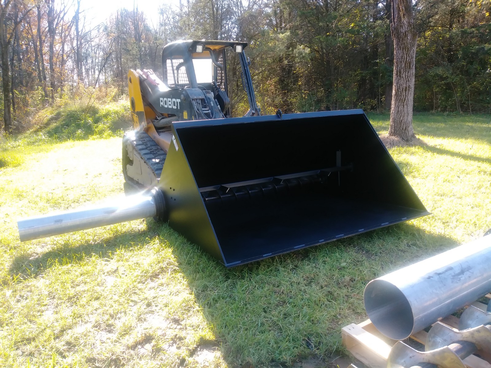 New switchable 8" And 12" Silt sock auger bucket includes 18"&24"&32 ...