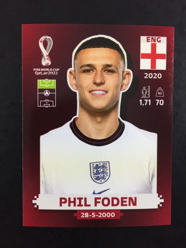 Phil Foden Sticker Panini World Cup Qatar 2022 Oryx Swiss Edition #ENG ...