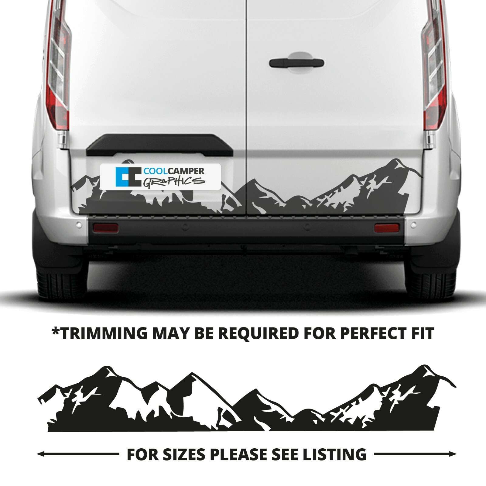 FORD TRANSIT CUSTOM CONNECT REAR MOUNTAINS STRIPES GRAPHICS DECALS ...