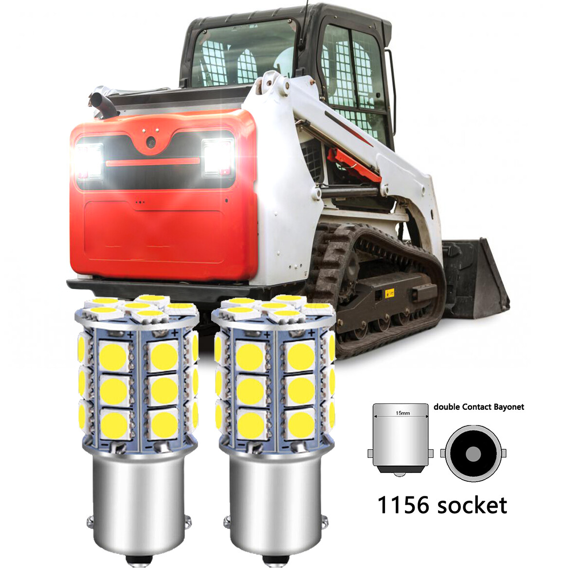 2 Bright LED light bulbs For Bobcat T250, T300, T320, T450, T550 Rear ...