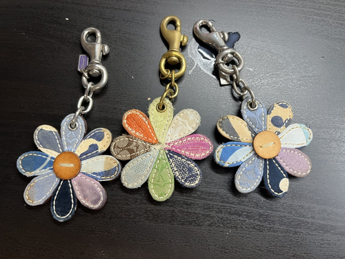 Coach Patchwork Daisy Keychain Charms Lot of 3 | eBay