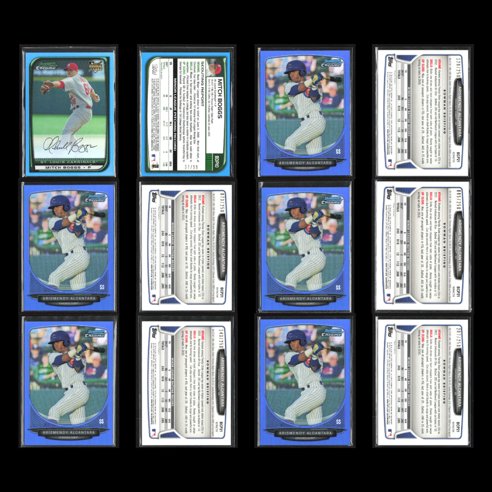 Bowman Chrome Blue Refractor Lot 50 Baseball Cards Dealer Bulk ...
