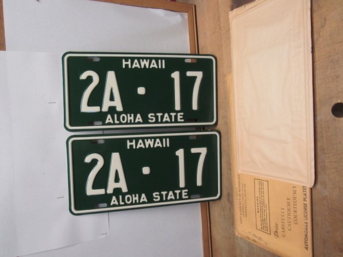 1961 – 1968 HAWAII Pair License Plates HAWAII 2A – 17 ALOHA STATE | eBay