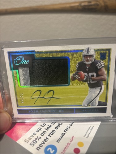 2019 Panini One - Premium Rookie Patch Autographs #114 Josh Jacobs /99 ...