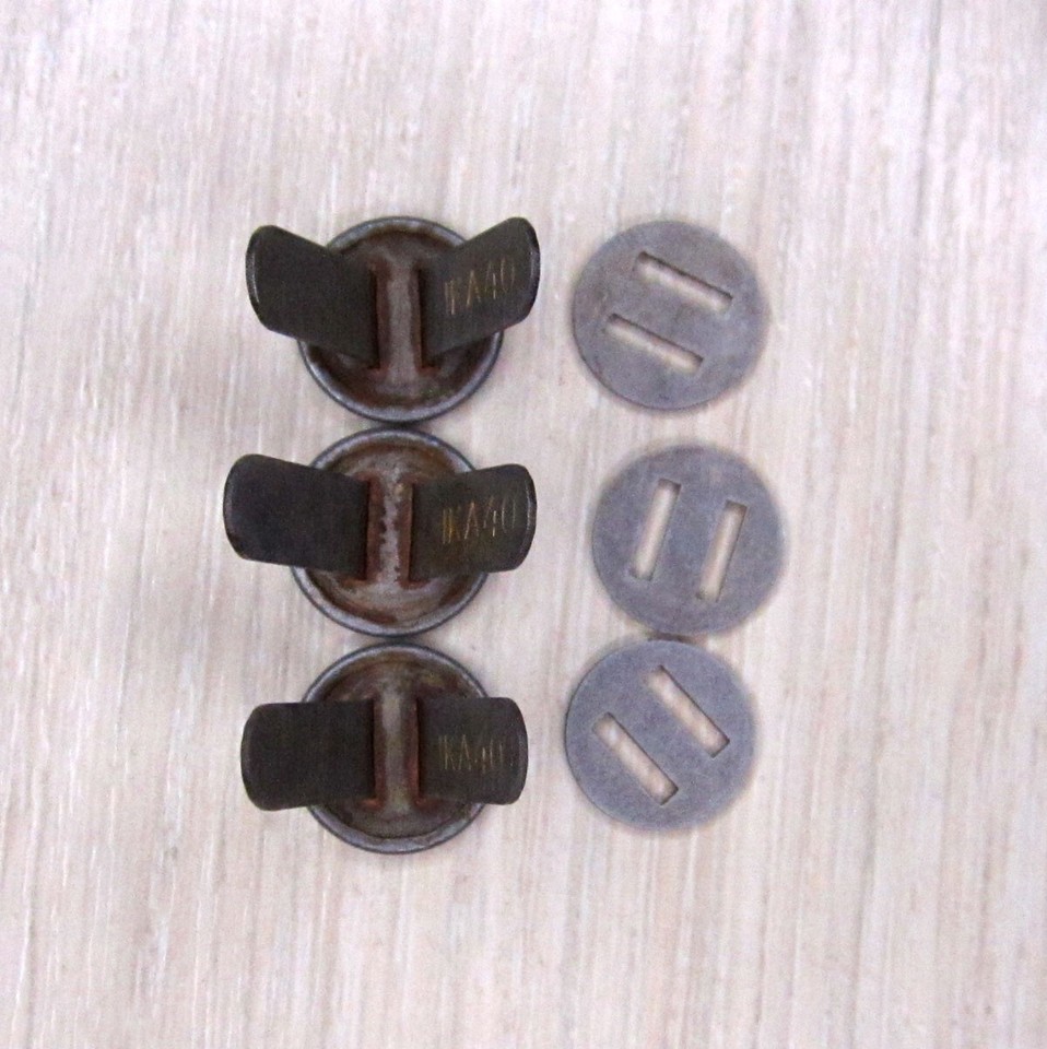 Steel SPLIT PINS+WASHERS for German helmet liner. REPRODUCTION. Marked ...