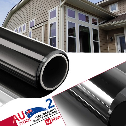 ONE WAY PRIVACY FILM 50x100cm Black PET Sun Block UV Reflective Window ...