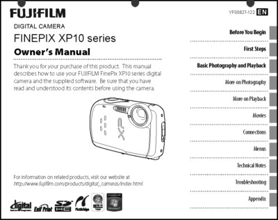 FujiFilm FinePix XP10 Digital Camera Owner's Manual User Guide ...