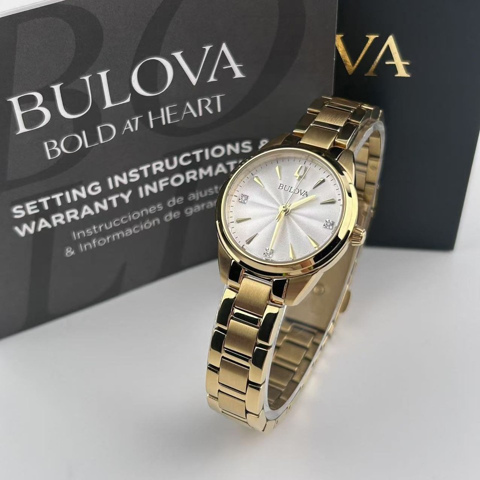 New Bulova Sutton White Diamond Dial Stainless Steel Women's Quartz ...