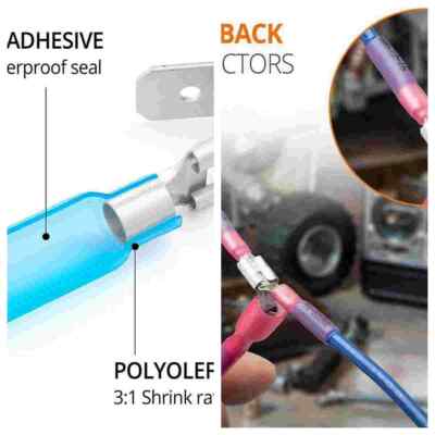 Heat Shrink Piggy Back Wire Cable Crimp Connector Spade Terminal 10 ...