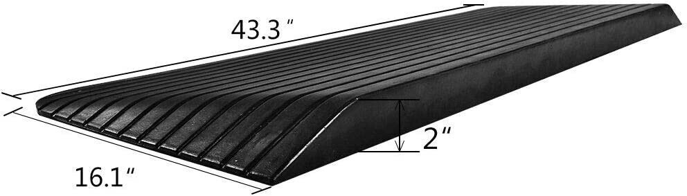 2" Rise Transition Rubber Entry Mat Doorway Threshold Ramp Wheelchair ...