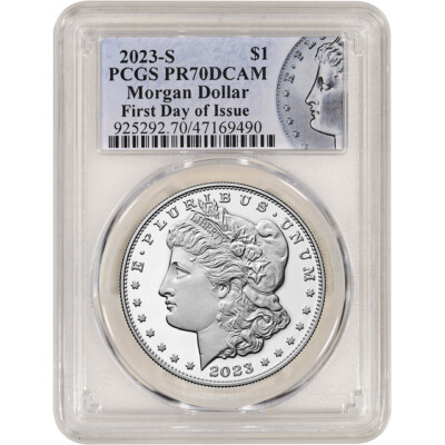 2023 S US Morgan Silver Dollar Proof $1 PCGS PR70 DCAM First Day Issue ...