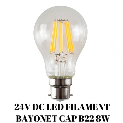 A60 B22 LED FILAMENT GLOBE 8W 2700K 24V DC (Non Dimmable) | eBay