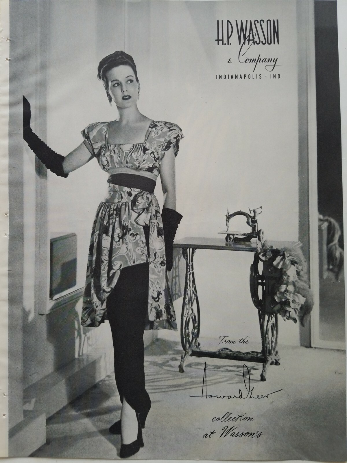 1947 women's Howard Greer dress HP Wasson Indianapolis IND fashion ad ...