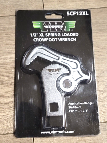 Vim Tools 1/2 XL Spring Loaded Adjustable Crowfoot Wrench 13/16 to 1-7/ ...