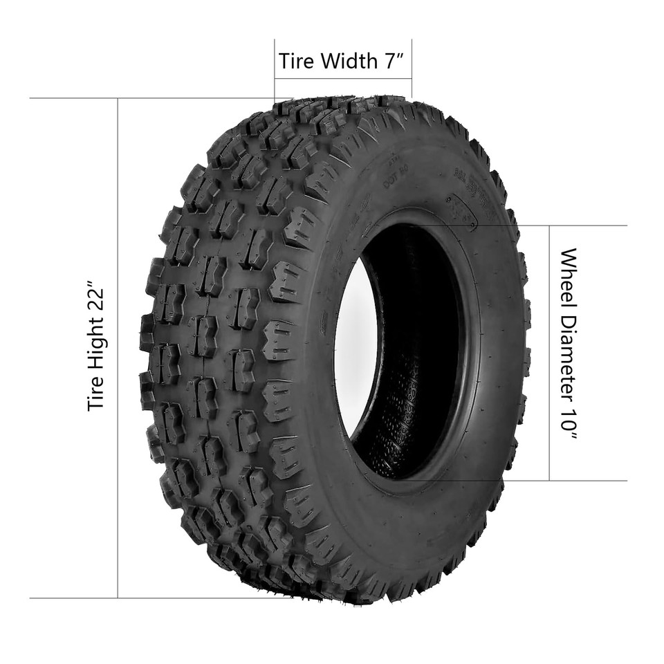 2 Pack 22x7-10 ATV Tires 4-Ply 22x7x10 UTV Tires 22 7 10 All Terrain ...