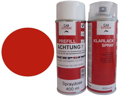 Colour Spray Set Each 400ml Base Coat Ral 3020 Traffic Red + 1K Clear ...