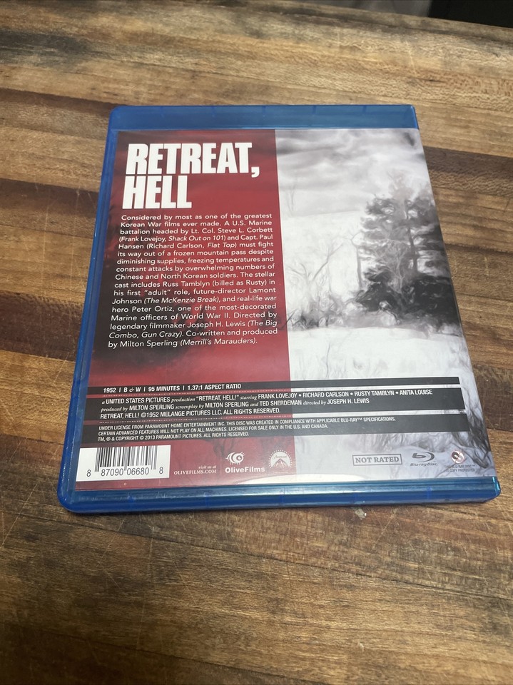 Retreat, Hell! Blu-ray. Frank Lovejoy, Richard Carlson. Olive Films. RARE OOP ! 887090066808| eBay